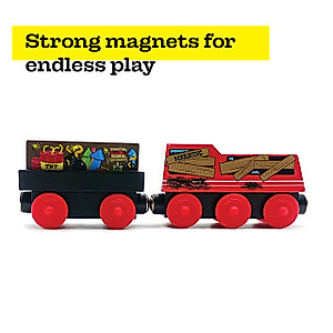 ZANY TRAINS Series 1 - Wooden Train Set with Cargo - Compatible with All Wooden Train Sets - Wooden Train Cars (T.N. Theresa)