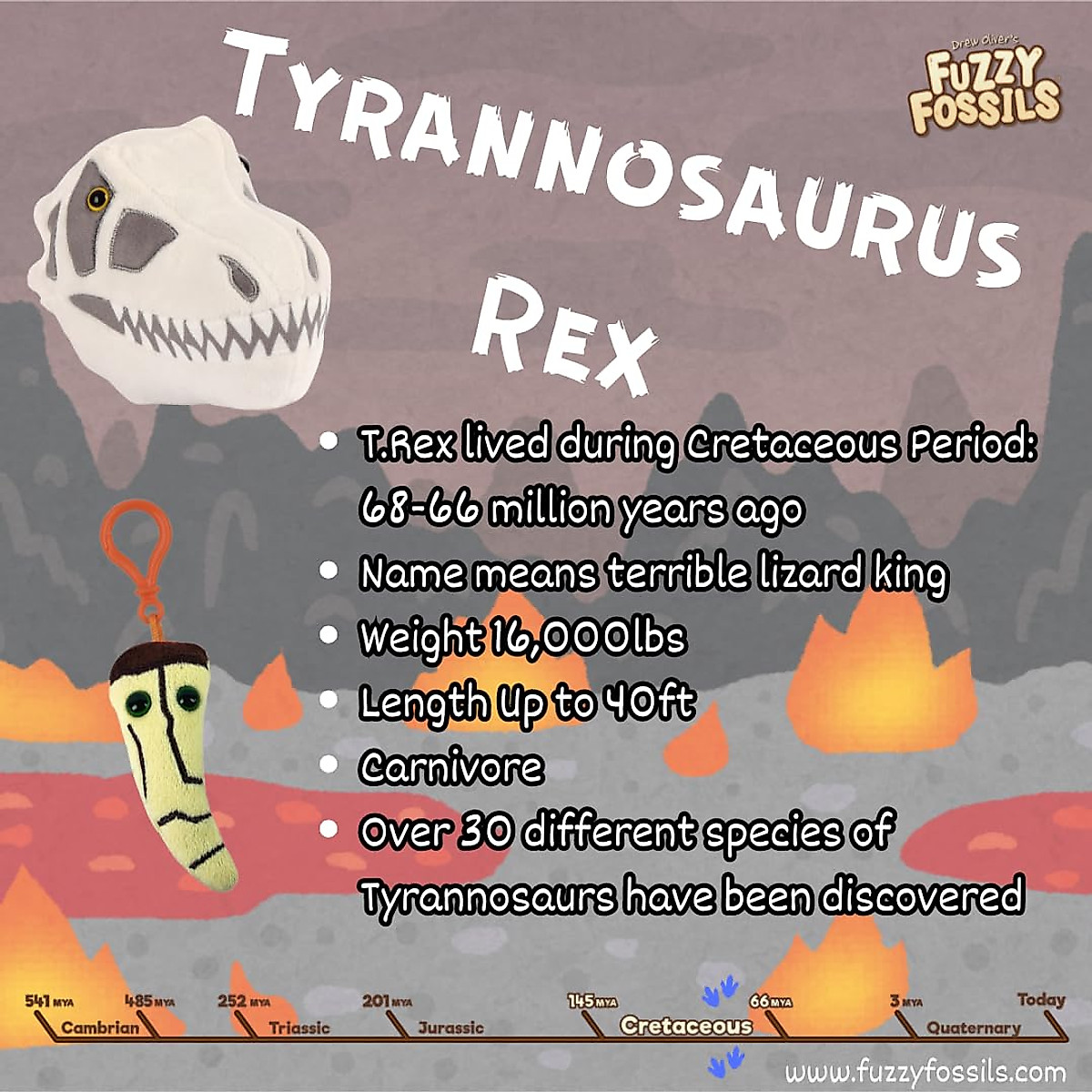 Fuzzy Fossils T rex Stuffed Animal, T rex Plush, Dinosaur Stuffed Animal, Stuffed Dinosaur Plush, Tyrannosaurus Rex Toy, Trex Dinosaur Toy, Dinosaur Skull Decor, Dinosaur Pillow, Paleontologist Gifts