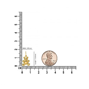 Auriga Fine Jewelry 14K Yellow Gold Puffed Teddy Bear Pendant for Women (L- 0.69 Inch, W- 0.4 Inch)