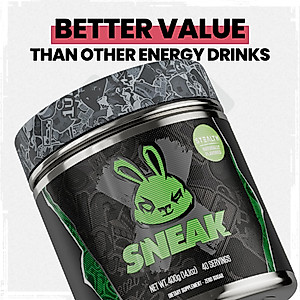 SNEAK Energy Drink Powder | Stealth | No Sugar. No Nasties. Just Natural Caffeine, Focus-Boosting Nootropics | 40 Servings