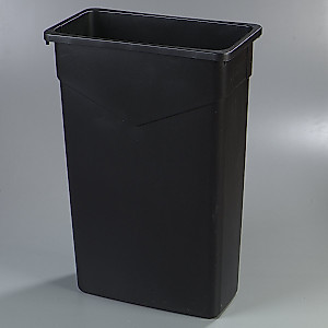 Carlisle FoodService Products 34202303 TrimLine Rectangle Waste Container Trash Can Only, 23 Gallon, Black