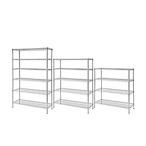 Wire Shelving Storage Unit | Heavy Duty Chrome Metal Wire Rack Kit | Select Shelf Size and Number of Shelves | NSF Utility Commercial Grade Metal Storage Shelves