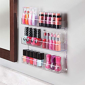 iDesign Hanging Nail Polish & Cosmetics Organizer, Set of 2, The Clarity Collection – 8.78" x 2.02" x 11.07", Clear