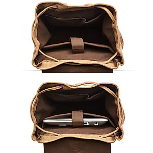 DRF Canvas Backpack Unisex Vintage Daypack for Laptop 15'' BG90 (Brown)