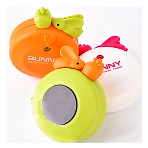 Golandstar Cute Cartoon Bunny Timers 60 Minutes Mechanical Kitchen Cooking Timer Clock Loud Alarm Counters Mini Size Manual Timer (Rose)