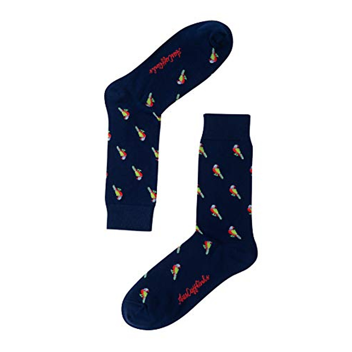 Parrot Bird Socks Mens Sock Animal | Parrot Socks for Him | Stocking Stuffer Birthday Gift for Guys (Red Parrot)