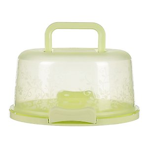 Cake Box Round Cake Stand with Lid and Foldable Handle Cake Holder Storage Container Cupcake Carrier KeeperContainer for Storage Birthday Cakes Cupcakes Nuts Fruits Gifts