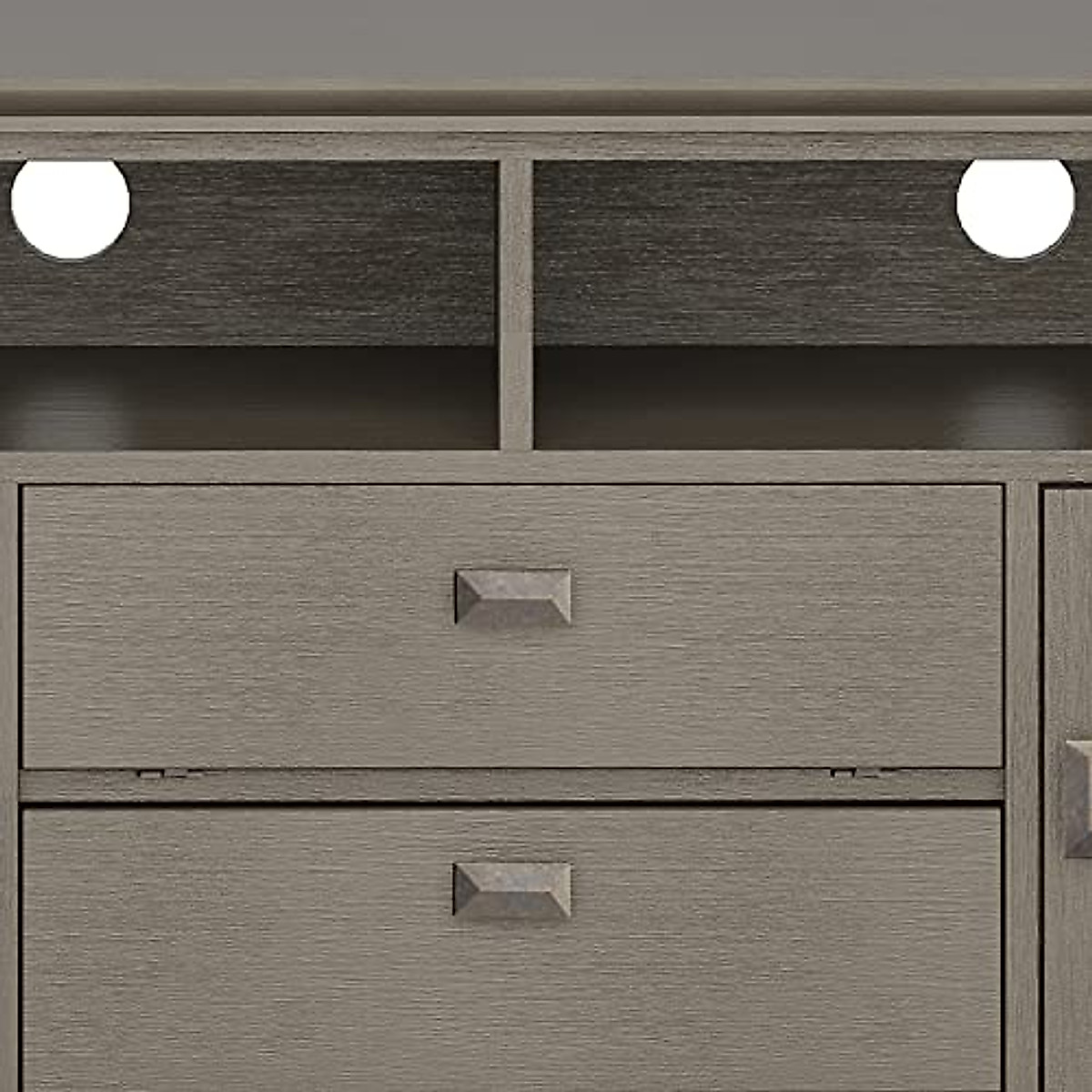 SIMPLIHOME Artisan Solid Wood 72 inch Wide Contemporary TV Media Stand in Farmhouse Grey for TVs up to 80 inches