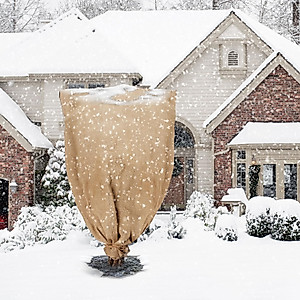 47.2''×70.8'' Plant Cover Drawstring Tree Cover,Burlap Winter Plant Cover Bag,Plant Covers Freeze Protection,Winter Freeze Plant Protection,Reusable Tree Jacket Frost Blanket for Outdoor Plants Potted