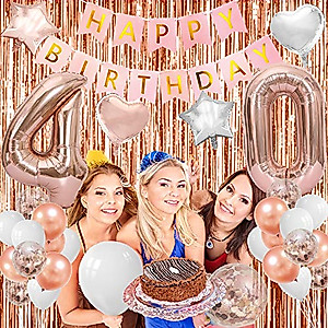 40th Birthday Decorations Women 40th Birthday Balloons 40 Year Old Decorations for Women
