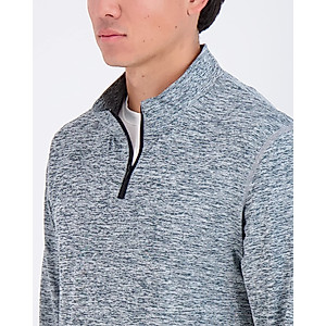 Real Essentials Mens Quarter 1/4 Zip Pullover Men Sweatshirt Long Sleeve Shirts 1/2 Athletic Fishing Dry Fit Shirt Gym Running Compression Golf Half Top Workout Sweatshirts, Set 5, XXXL, Pack of 3