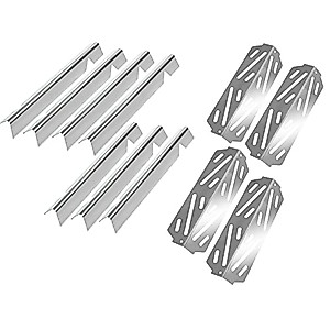 Hongso 17-1/8" Flavorizer Bars and 12-1/2" SS Heat Deflectors for Weber Genesis II 410, Genesis II LX 440, 400 Series (2017 and Newer)