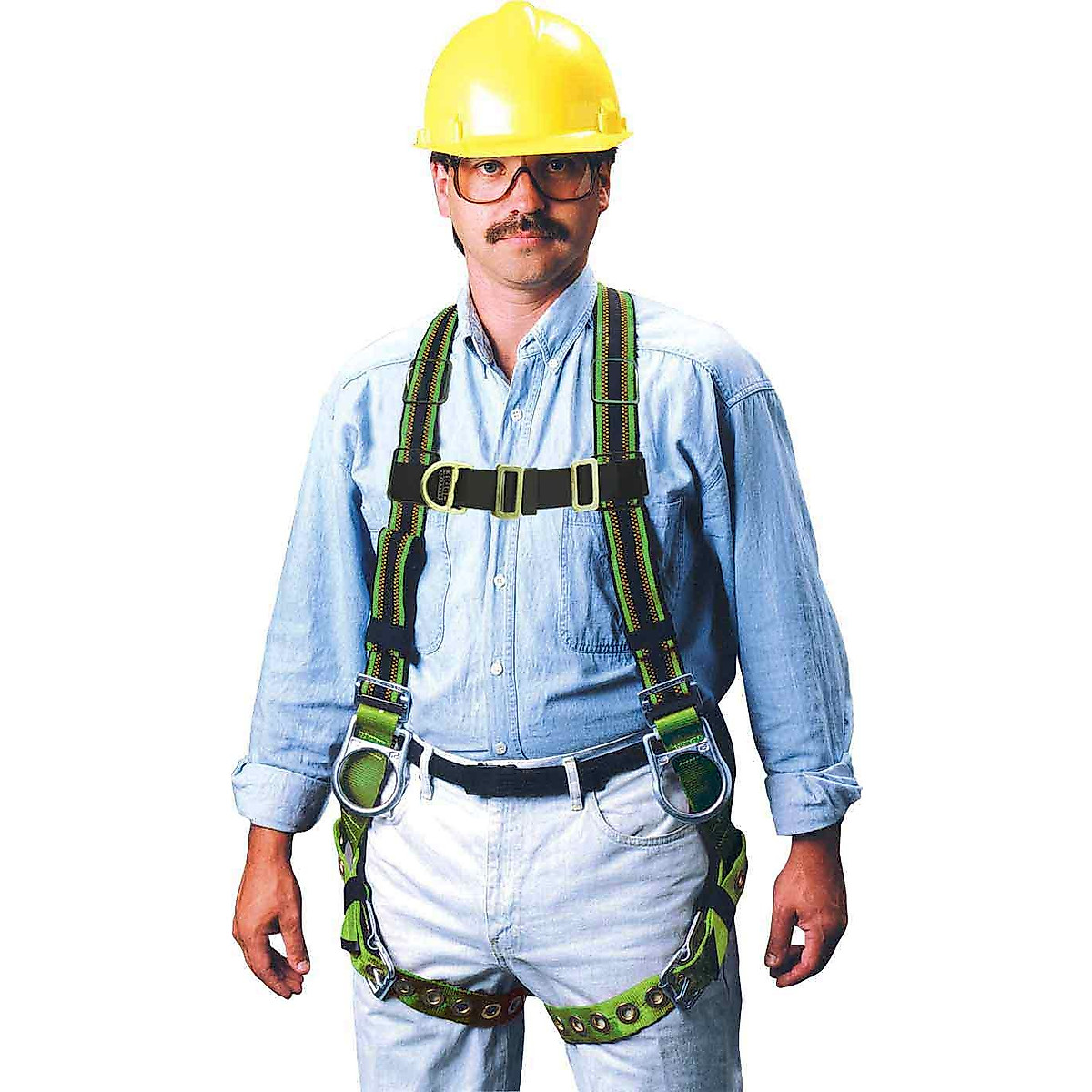 Honeywell Miller by Honeywell E650-58/XXLGN DuraFlex 650 Series Full-Body Stretchable Harness with tongue Buckle Legs Straps and Side D-Rings, XX-Large, Green