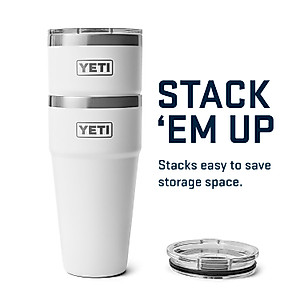 YETI Rambler 30 oz Stackable Tumbler, Stainless Steel, Vacuum Insulated with MagSlider Lid, White
