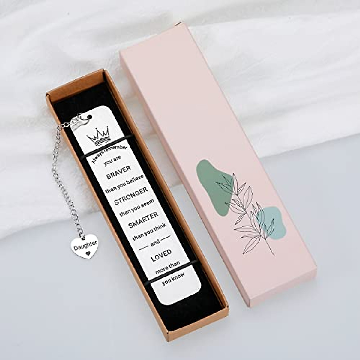 Inspirational Bookmark Gifts for Daughter from Mom Dad, Graduation Gifts for Her, Valentines Day Gifts for Teen Girls, Birthday Gifts for Daughter in Law Adult, Christmas Stocking Stuffer for Daughter