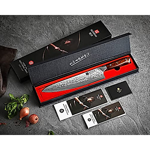 XINZUO 10 Inch Damascus Chef Knife Kitchen Knife Sharp Gyuto Knife Stainless Steel Fashion Professional Chef's Knife with Rosewood Handle