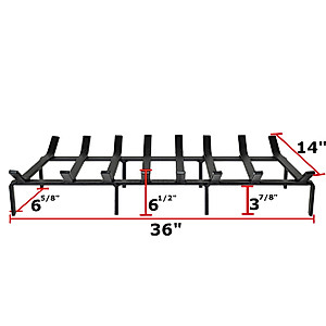 SteelFreak Heavy Duty Steel Fireplace Grate - Made in The USA (36 Inch)