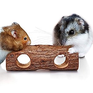 Meric Hamster and Gerbil Log Chew Toy, Chinese Fir Log for Lumberjack Hammies, Great for Bored Gerbils, Loved by Small Pets, 1 pc