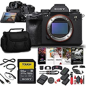 Sony a1 Mirrorless Camera (ILCE-1/B) + 64GB Memory Card + Bag + 2 x NP-FZ100 Compatible Battery + LED Light + Corel Photo Software + Flex Tripod + Hand Strap + Cap Keeper + More (Renewed)