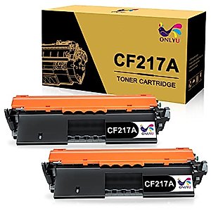 ONLYU Compatible Toner Cartridge Replacement for HP 17A CF217A 217A Toner Cartridge with Chip to Use with HP Laserjet Pro MFP M130fw M130nw M130fn M130a M102w M102a Printer (2 Pack Black)