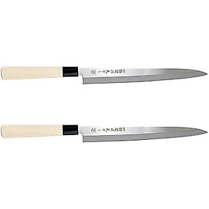 JapanBargain 1553, Yanagiba Sashimi Knife Japanese High Carbon Stainless Steel Sushi Chef Knife, Made in Japan, 9-1/2 inches, Pack of 2