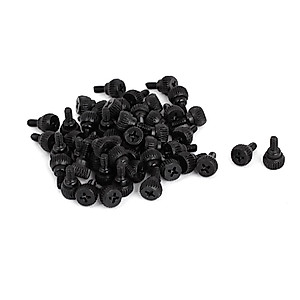 uxcell PC Computer Case Thumbscrews 6#-32 M3.5 Thumb Screws Black 50 Pcs