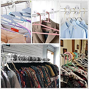 Glarks 46Pcs White Round Clothing Size Closet Rack Dividers Hangers and Rectangular Clothing Rack Size Dividers with 12Pcs White Labels and 5 Marker Pens Used for Home Closet Cloth Store