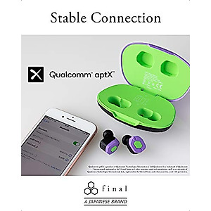 Final Audio True Wireless Earbuds Bluetooth Headphones with Charging Case. Earphones with Built-in Mic and Hands Free Touch Controls for iPhone & Android. Evangelion (Red)