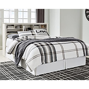 Signature Design by Ashley Dorrinson Queen Storage Headboard, 66"W x 11"D x 43"H, Whitewash