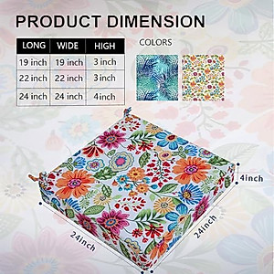 idee-home Outdoor Patio Chair Cushions Set of 2, Outdoor Chair Cushions for Patio Furniture, Replacement Seat Cushions 24x24 Waterproof