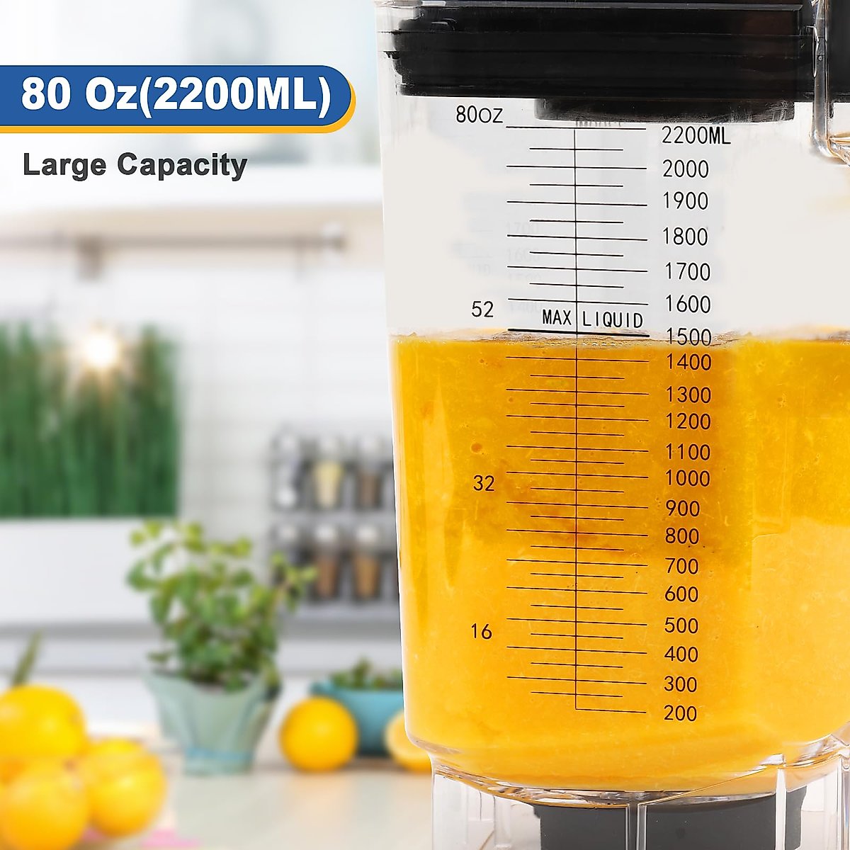 CRANDDI Commercial Blender, Retro Blender with 80oz Pitcher, Large Capacity & Small Volume, 1500w Professioanl Blender, Blenders for Kitchen, Self Cleaning Blender with Pulse Function, K85