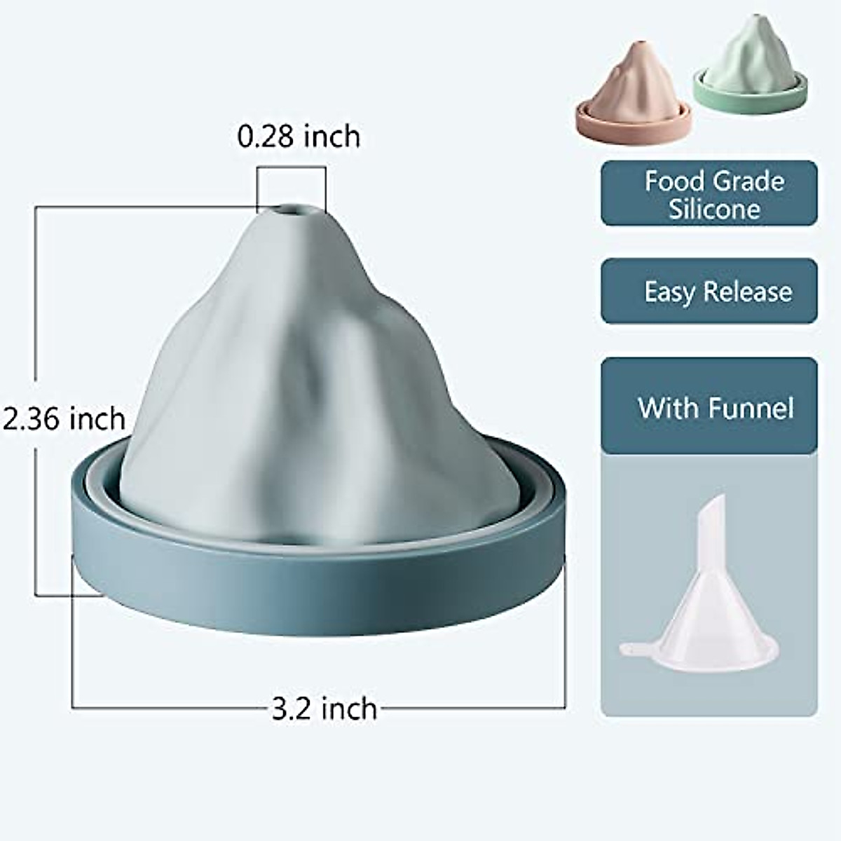 Large Whiskey Ice Cube Molds, Cocktail Ice Cube Tray, Silicone Ice Mountain Shaped Ice Molds, Fun Shapes Candy Molds, Big Ice Mold for Cocktails, Whiskey, Bourbon, Candy, Chocolate BPA Free 3 Pack