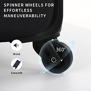 Merax Softside Luggage Set, Travel Suitcase Expandable Lightweight, 3 Piece Luggage Sets with Spinner Wheels 22" 26" 30" Suitcase with TSA Lock (Black)