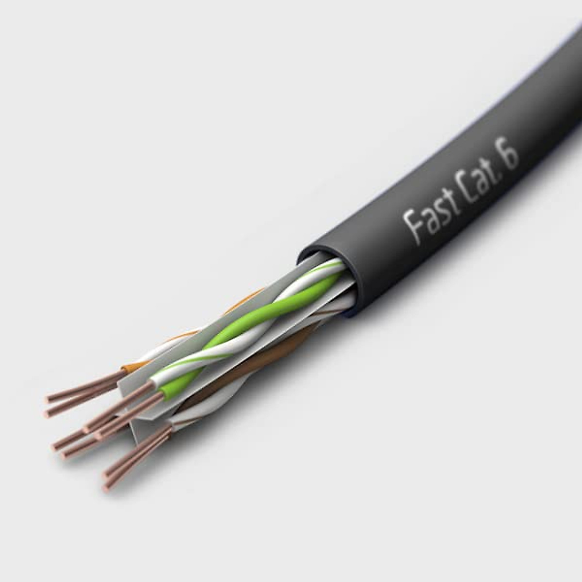 fast Cat. Cat6 Direct Burial Outdoor Ethernet Cable 1000ft - Waterproof Cat6 Cable with 23AWG Solid Copper Conductors - CMX, UTP 550MHz, PoE++ (4PPoE), ETL & UL Listed, Bulk Ethernet Cable (Black)
