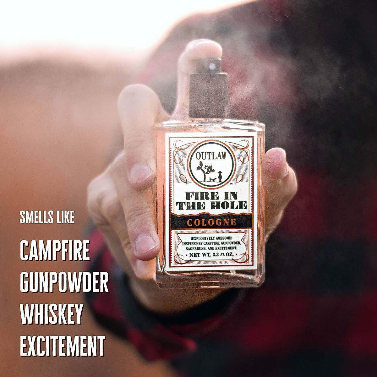 Fire in the Hole Cologne | Unique Cologne Inspired by Campfire, Gunpowder, Sagebrush, Whiskey, & Excitement! | Outlaw Mens & Womens Cologne (3.3 Fl Oz)