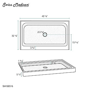 Swiss Madison SM-SB516 Voltaire 48x32 Shower Base
