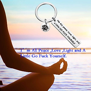 TGBJE I’m All Peace Love Light Yoga Gift Friend Gift Vulgar Gift Yoga Mandala Gift Yoga Coach Gift (Peace Love Light)