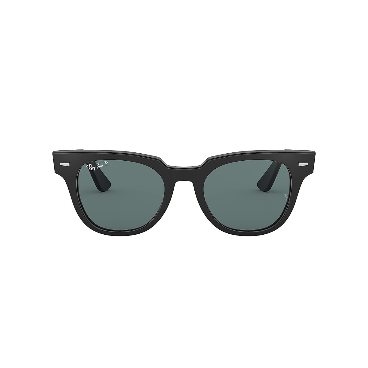 Ray-Ban Rb2168 Meteor Square Sunglasses, Black/Polarized Blue Mirrored Gold, 50 mm