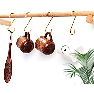 Xinally 10 Pieces Multipurpose Brass S Shaped Hooks Coat Clothes Storage Hangers Kitchen Pot Pan Racks