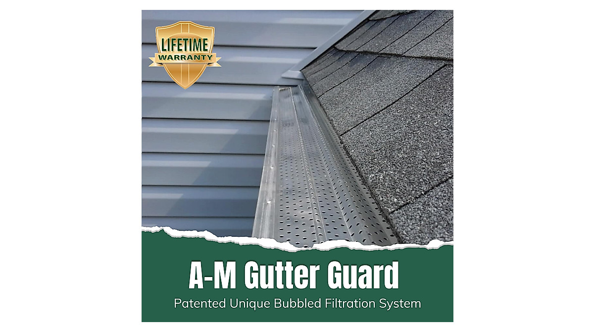 A-M Gutter Guard Aluminum 6" - Rust-Free, Easy Install, Lifetime Warranty