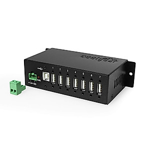 USB 2.0 7-Port Hub with DIN Rail Mounting - Metal Chassis Japan NEC Chip