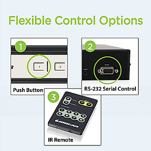 IOGEAR HDMI 8 Port Switch - 4K @ 60Hz - 8 in x 1 Out - True HD and DTS HD Master Audio - Auto Switch - IR Remote Control - Front Panel LED - GHSW8481