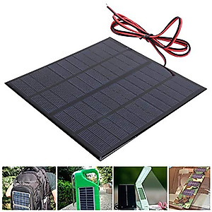 FECAMOS Solar Battery Charger 12 Volt 3W, Waterproof Polycrystalline Solar Panel Charger with Cable for Chicken Coops, Greenhouses, Sheds,Pet Houses DIY Projects