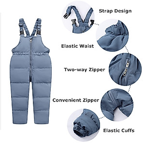 Balipig 2-piece Baby Ski-suits Winter Snowsuit with Removable Fleece Hood Nylon Outfit Down Suit for 4-5 Years