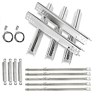 FIRXZYMZ Replacement Parts Kit for Charbroil Performance 5 Burner 463347519, 475 4 Burner 463347017 463673017 463376018P2, Heat Plates Burner Grills Adjustable Crossover Tube