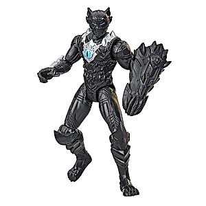 Marvel Avengers Mech Strike Monster Hunters Black Panther Toy, 6-Inch-Scale Action Figure with Accessory, Toys for Kids Ages 4 and Up
