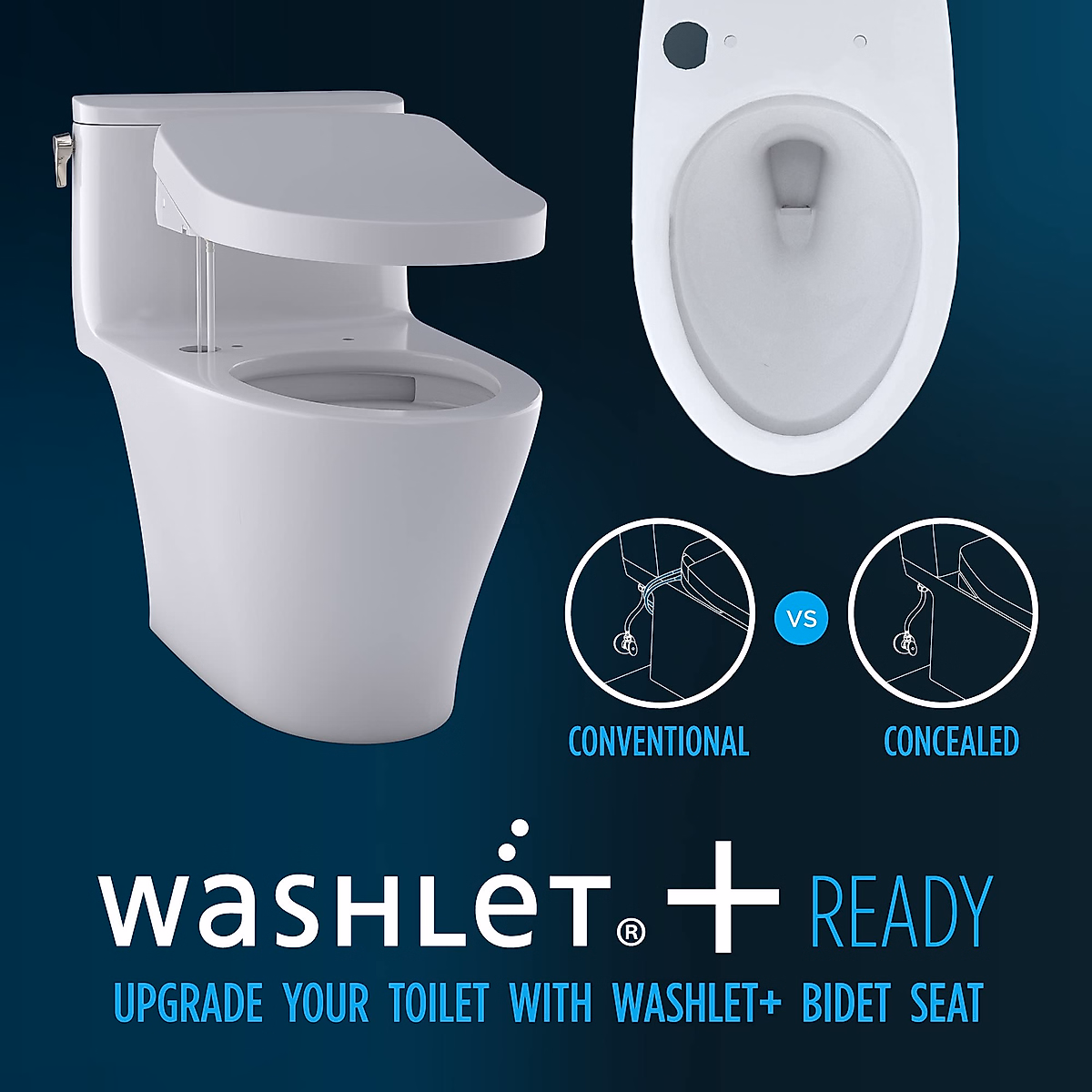 TOTO Drake Two-Piece Elongated 1.28 GPF TORNADO FLUSH Toilet with CEFIONTECT and SoftClose Seat, WASHLET+ Ready, Cotton White - MS776124CEG#01