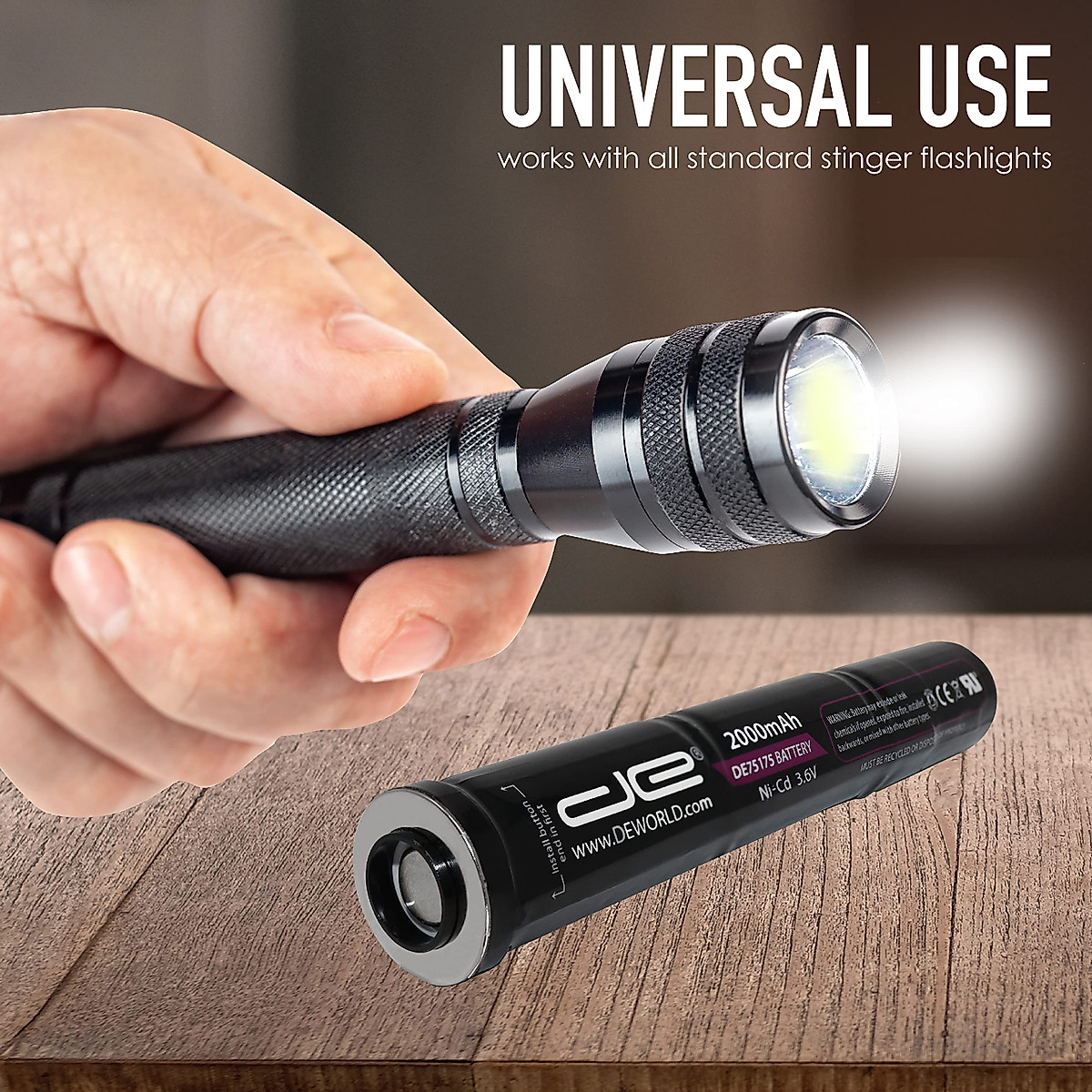 Digital Energy DE 75175 Replacement Battery for Streamlight Stinger Flashlights - 2000Mah 3.6V Nicad Battery