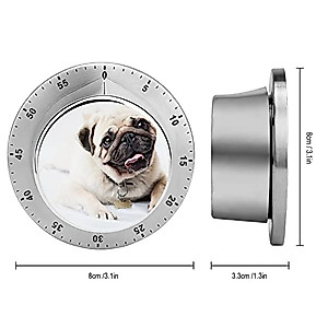 Kitchen Timer Pug Dog Magnetic Countdown Clock for Cooking Teaching Studying