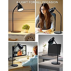 Libreath Desk Lamp with USB Charging Port Table Lamp Wireless Charger Dimmable Dorm Lamp 5 Colors 7 Brightness Levels Touch Bedside Table Lamps Gooseneck Reading Light for Home Office